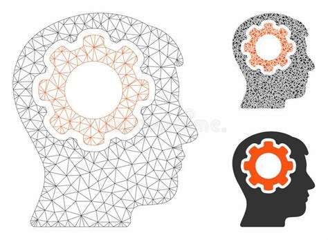 Human Mind Gear Vector Mesh 2d Model And Triangle Mosaic Icon Stock Vector Illustration Of