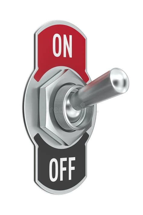 toggle switch on white background isolated 3d illustration stock