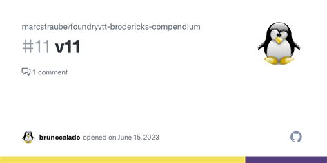 V11 Issue 11 Marcstraube Foundryvtt Brodericks Compendium GitHub