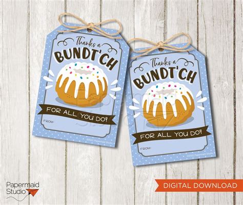 Bundt Cake Tag Bundt Cake Thank You Thanks A Bundt Ch Teacher Bundt