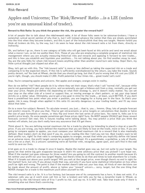 Risk Reward Ratio Pdf Risk Prices