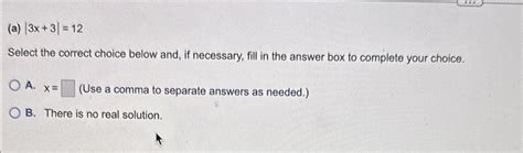Solved A X Select The Correct Choice Below And If Chegg