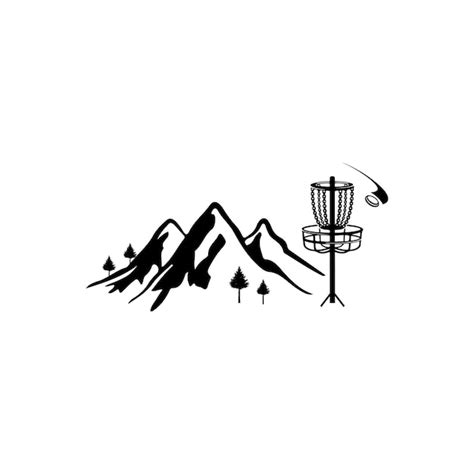 Premium Vector Vector Disc Golf Silhouette Disc Golf Player And Icons