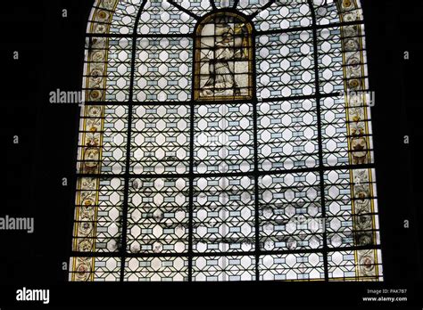 Stained Glass Windows In Notre Dame Paris Stock Photo Alamy