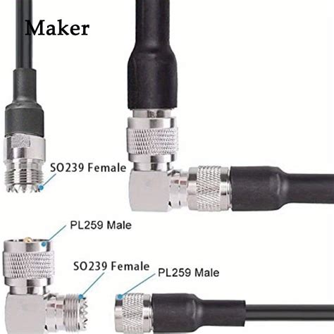 Male Pl 259 Plug To Uhf Female So 239 So239 Jack Right L Shape Angle 90