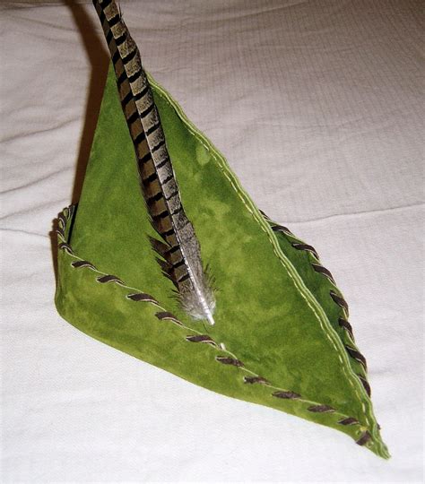 Robin Hood Peter Pan Hat Moss Green Suede Brown Trim Etsy