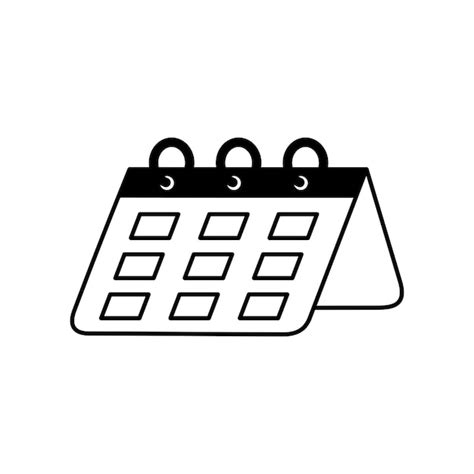 Icono de calendario diseño hora y fecha signo y símbolo Vector Premium