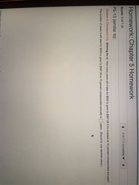 Solved Homework Chapter 5 Homework Score 0 Of 1 Pt 4 Of 7