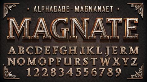 Premium Photo Magnate Alphabet Font Damaged Ornate Metal Letters And