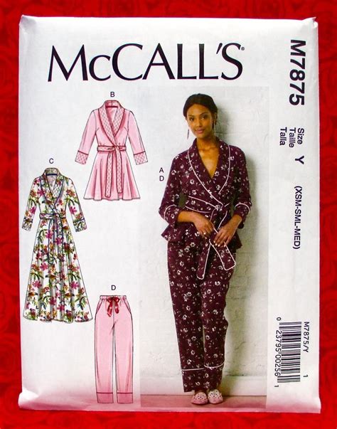 Mccalls Sewing Pattern M7875 Lounge Pajama Set Jacket Etsy Mccalls