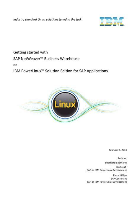 Getting Started With SAP Net Weaver Business Warehouse On IBM