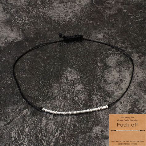 Custom Morse Code Sterling Silver Bracelet Gthic