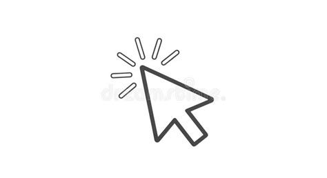 Cursor Click Icon Pointer Clicking Symbol Mouse Arrow Interactive Interface Outline Style