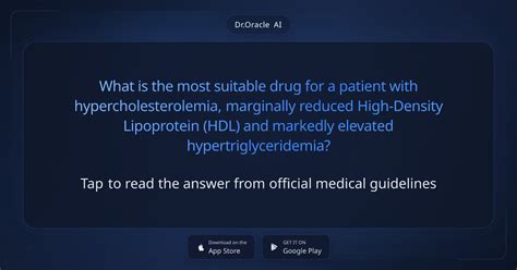 What Is The Most Suitable Drug For A Patient With Hypercholesterolemia Marginally Reduced High