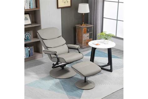 Homcom Recliner Chair Ottoman Swivel Faux Leather Livingsocial