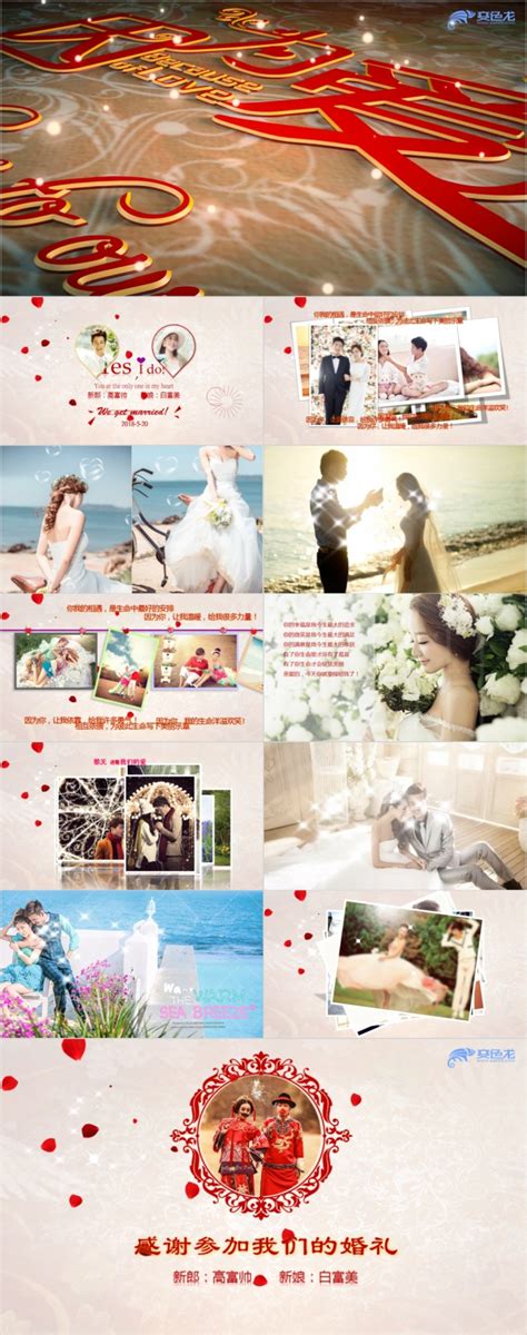 热门红色powerpoint 2013酷炫通用结婚恋爱故事ppt的课件图片 Ppt模板下载 变色龙ppt