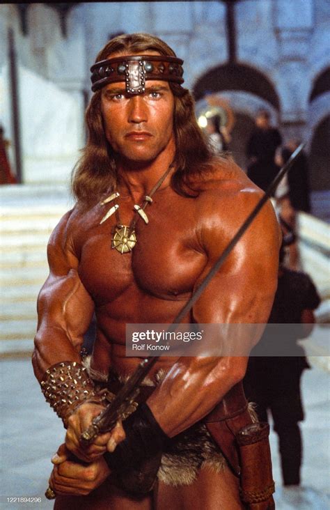 Arnold Schwarzenegger On The Set Of Conan The Destroyer Directed