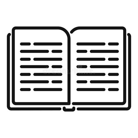 Open Book Report Icon Outline Vector Business Paper Stock Illustration