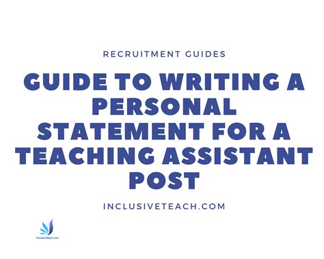 Writing A Personal Statement For A Teaching Assistant Post