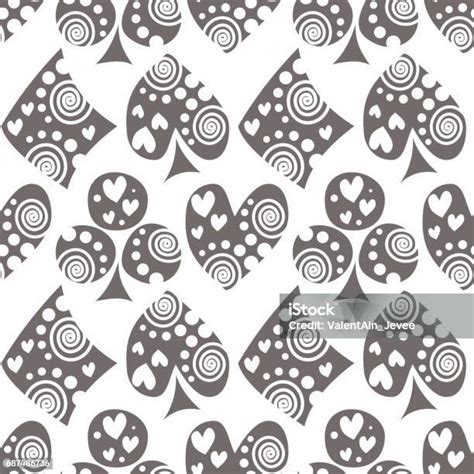 연주회 카드의 아이콘을 가진 회색 원활한 벡터 패턴입니다 손으로 그린 기호 배경입니다 장식 그레이 장식을 반복 합니다 일련의 게임 및 도박 원활한 벡터 패턴 가능성에 대한