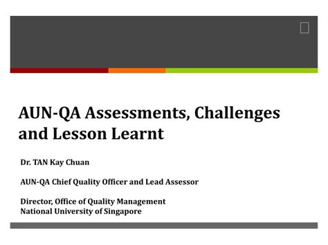 PPT AUN QA Assessment Challenges And Lessons Learnt PowerPoint Presentation ID 9327708
