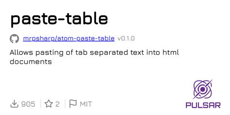 Paste Table