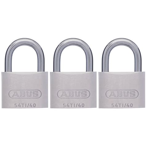 Abus Titalium Padlocks 54ti40 Triple Pack Keyed Alike Elocksmith