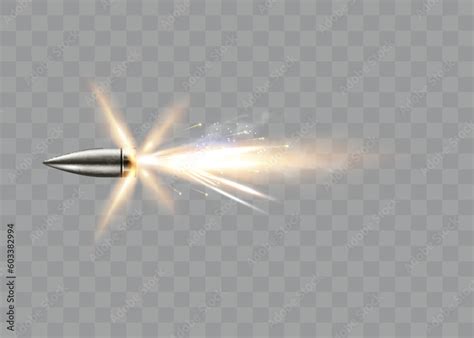 Gunshots Bullet In Motion Military Smoke Trails Realistic Flying