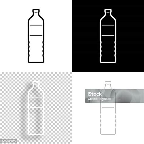 물 한 병 디자인 아이콘입니다 빈 흰색 및 검은색 배경 선 아이콘 개념에 대한 스톡 벡터 아트 및 기타 이미지 개념 건강한