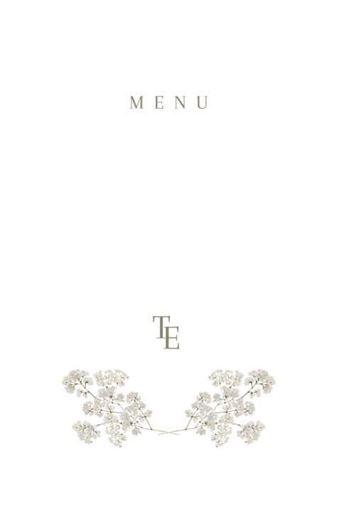 Menu Kaart Chique Getekend Gipskruid Ovaal