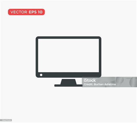 컴퓨터 모니터 아이콘 벡터 일러스트 디자인 편집 가능한 Res 가능 Eps 10 결정체에 대한 스톡 벡터 아트 및 기타 이미지