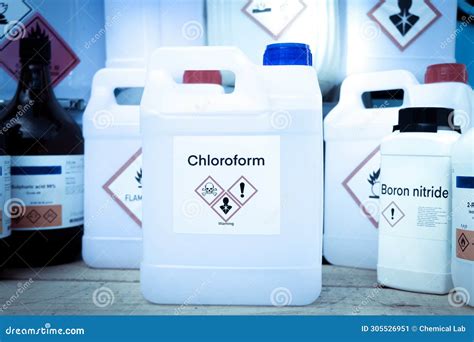 Chloroform In Bottle Chemical In The Laboratory And Industry Stock Image