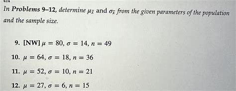 Solved In Problems determine μx and σx from the Chegg