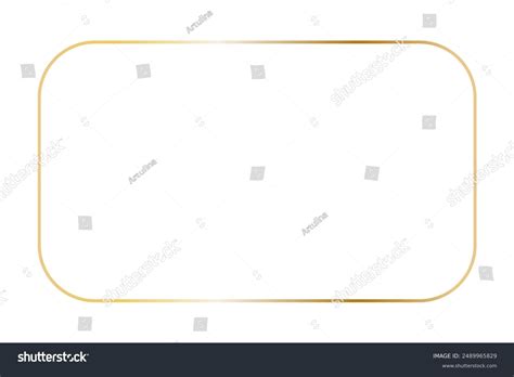 Golden Rectangular Frame Rounded Corners Vector Stock Vector Royalty Free 2489965829
