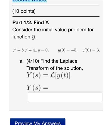 Solved Consider The Initial Value Problem For Function Y Y Chegg
