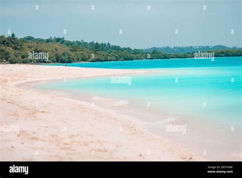 Idyllic Tropical Beach In Caribbean With White Sand Turquoise Ocean