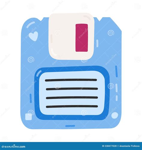 Cute Cartoon Floppy Disk For Information Storage From 90s And 00s Retro Diskette For Pc