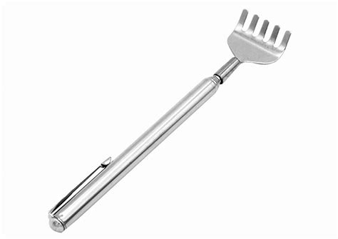 1 Pack Portable Telescopic Back Scratcher Stainless Steel Rubber Handle