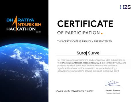 Suraj Surve On Linkedin Isro Spacetech Hackathon Ai Innovation