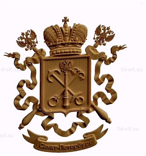 Stl модель Герб Санкт Петербурга Sculpture Lion Sculpture Statue