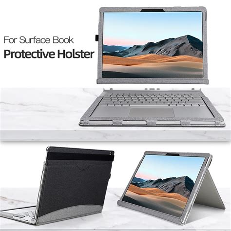 For Microsoft Surface Book 3 2 1 15 Inch Leather Laptop Case Black
