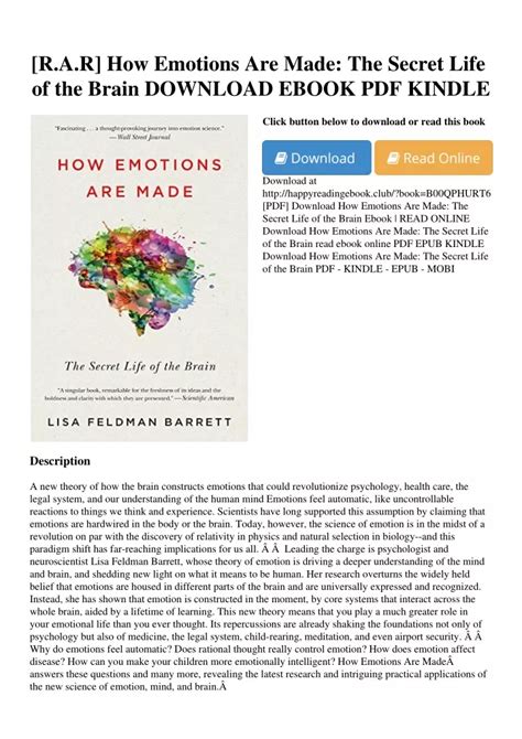 Ppt Rar How Emotions Are Made The Secret Life Of The Brain