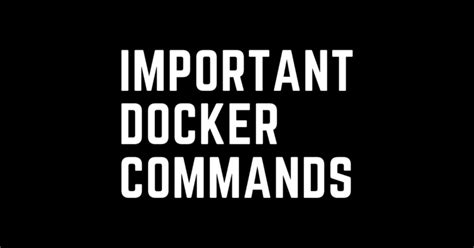 13 Important Docker Commands
