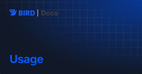 Usage Bird Api Docs