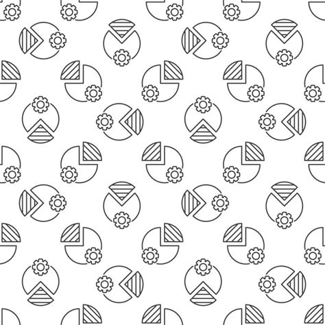Pie Chart With Gear Vector Stem Concept Line Seamless Pattern 26700467
