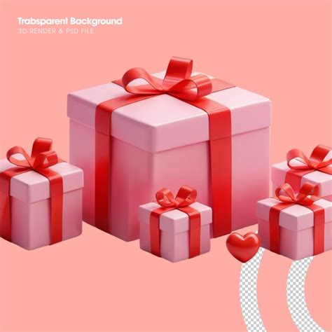 Rendering De La Boîte Cadeau Psd 3d PSD Premium