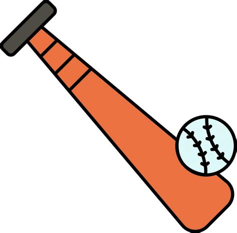 Baseball Bat And Ball Icon In Orange And Blue Color 24191862 Vector