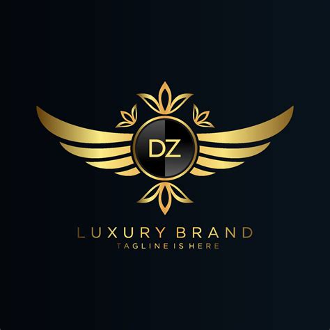 Dz Letter Initial With Royal Templateelegant With Crown Logo Vector