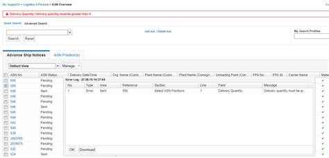 Required Quantity Is Missing Supplyon Support Center