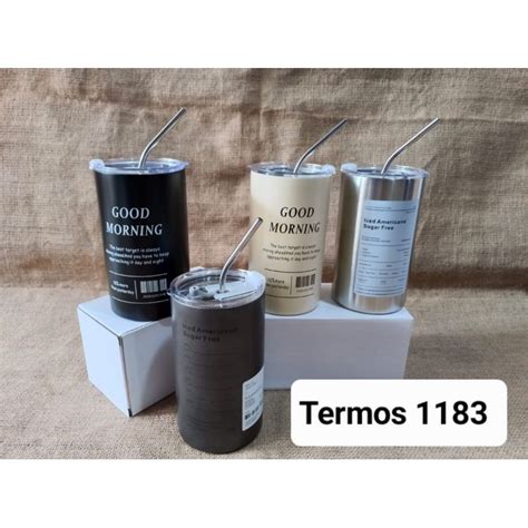 Jual Stainless 304 Tumbler Botol Gelas Kopi Teh Aestetik Free Sedotan